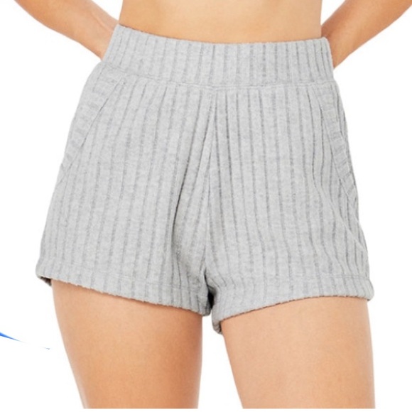 ALO Yoga | Shorts | Alo Take Comfort Ribbed Gray Womens Shorts | Poshmark